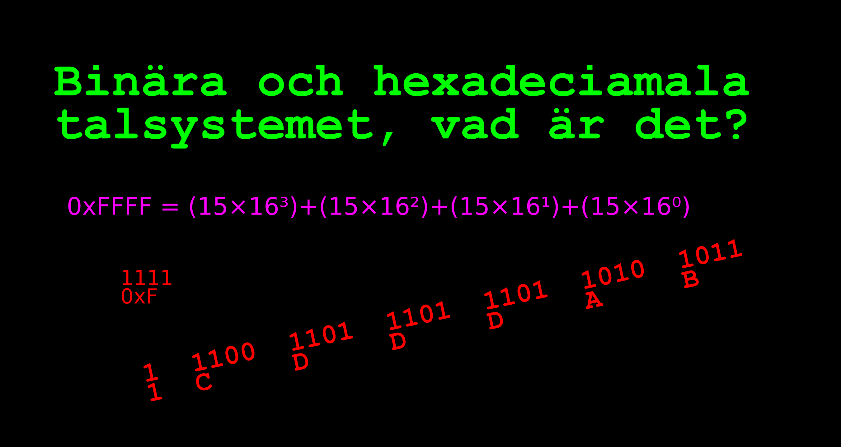 Binära och hexadecimala talsystemen, vad är det? « CyberInfo Sverige